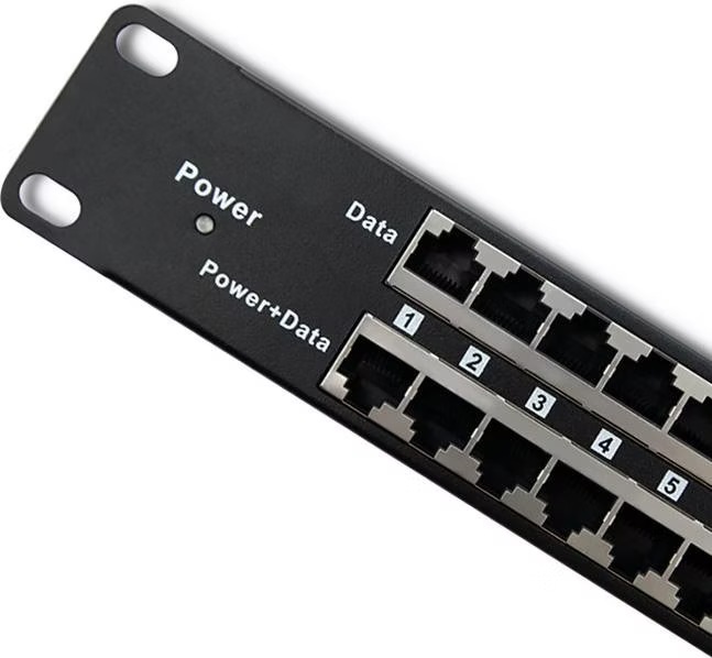 Qoltec 54477 Patch Panel RACK 48V 24 ports Passive PoE Injector 1000m ...