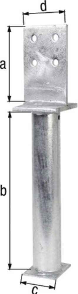 GAH T-post support 130x500x80x90mm steel raw hot-dip galvanised (1 pcs ...