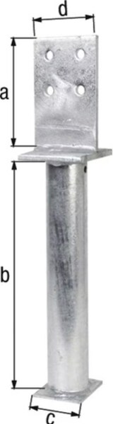 GAH T-post support 130x500x80x90mm steel raw hot-dip galvanised (1 pcs ...