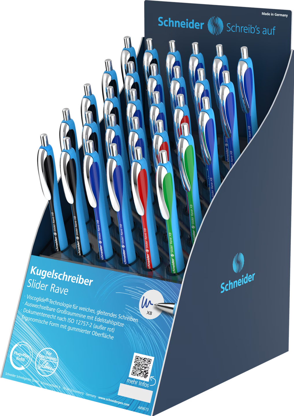 Schneider Display biros Slider Rave, 30 pieces, cardboard, 160 x 305 x ...