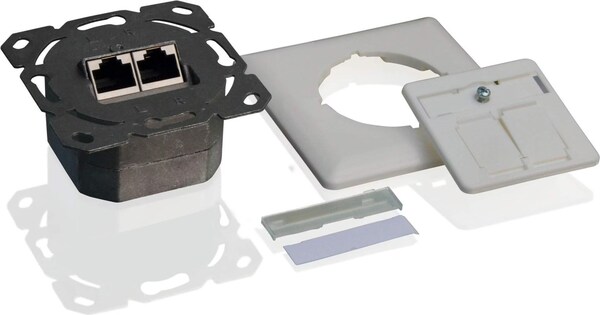 Helos Junction box, Cat 6A (EIA/TIA), AP/UP, 2 port, vertical, pure ...